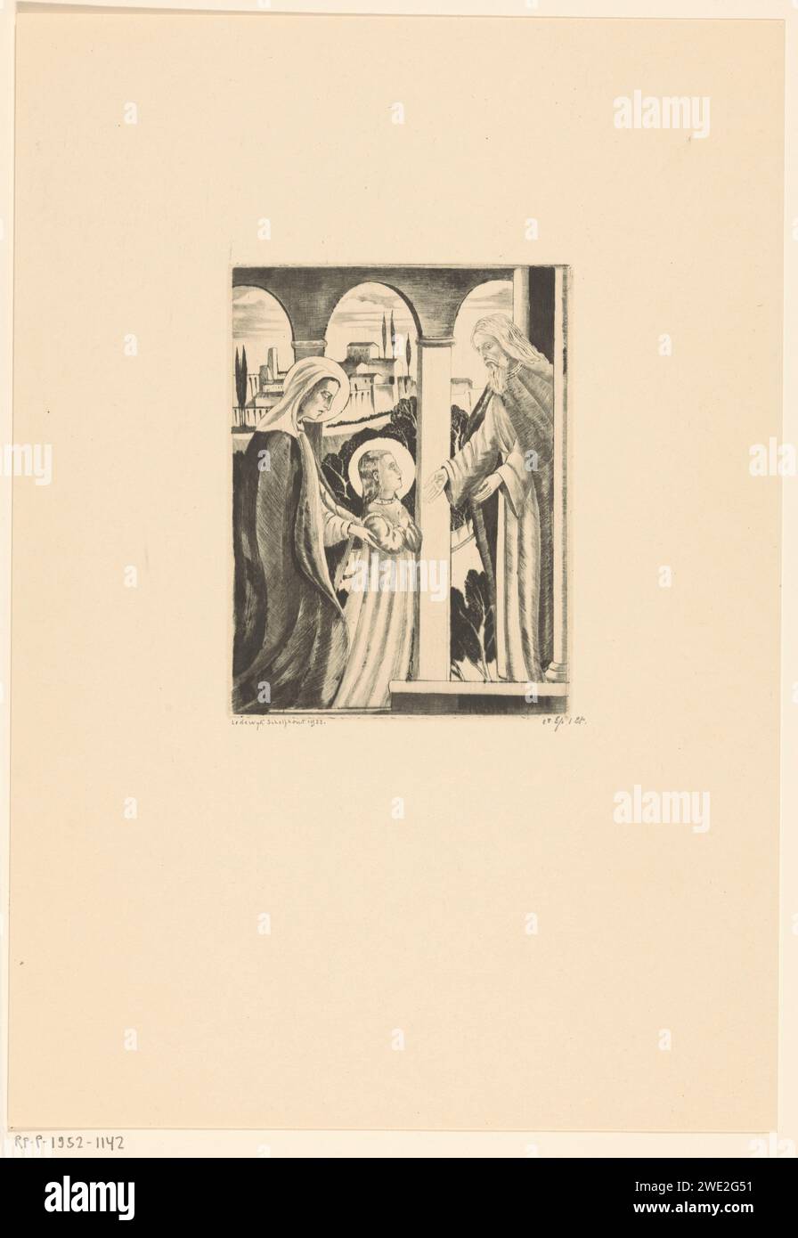 Assignment of Maria in De Tempel, Lodewijk Schelfhout, 1932 print Maria ...