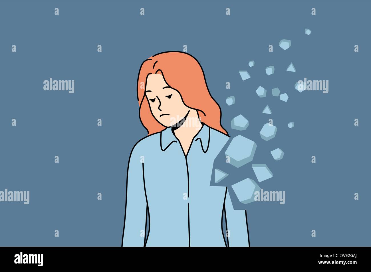 Woman with collapsing inner world needs help of psychotherapist and ...