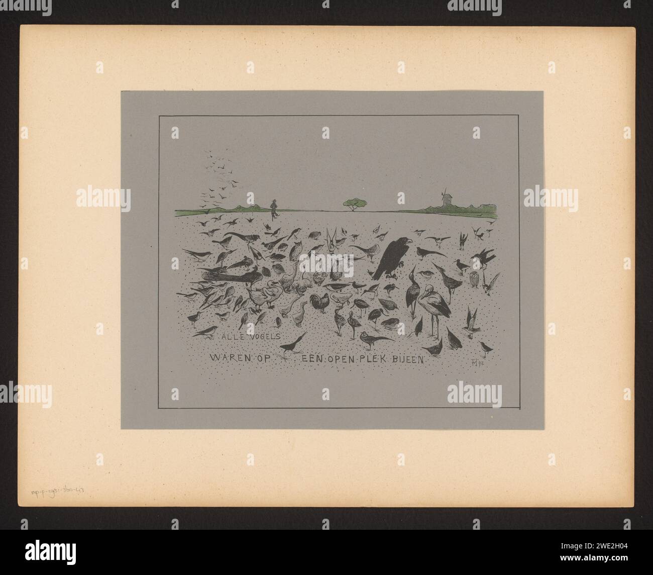 All birds were together in an open space, Theo van Hoytema, 1892 print ...