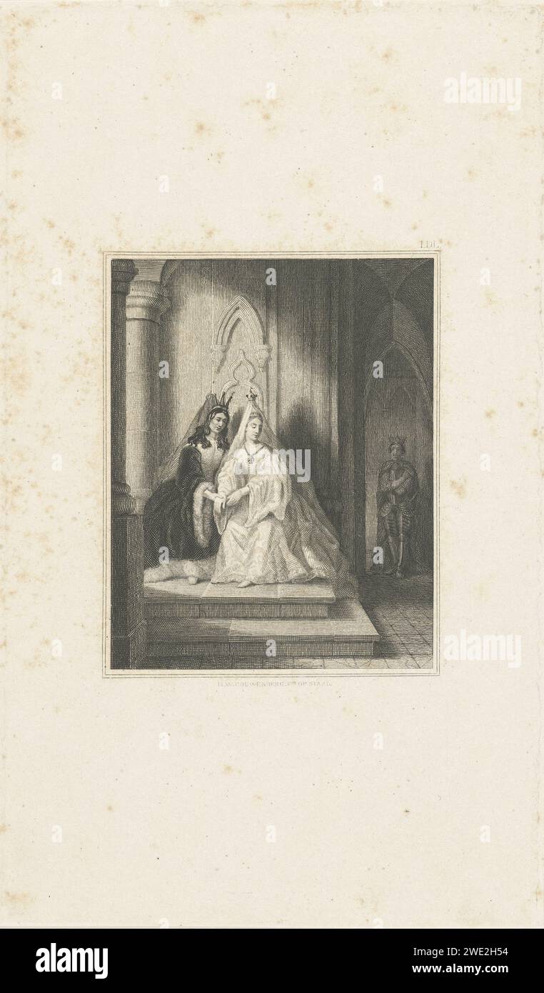 King and Queen sitting on the throne, Henricus Wilhelmus Couwenberg ...
