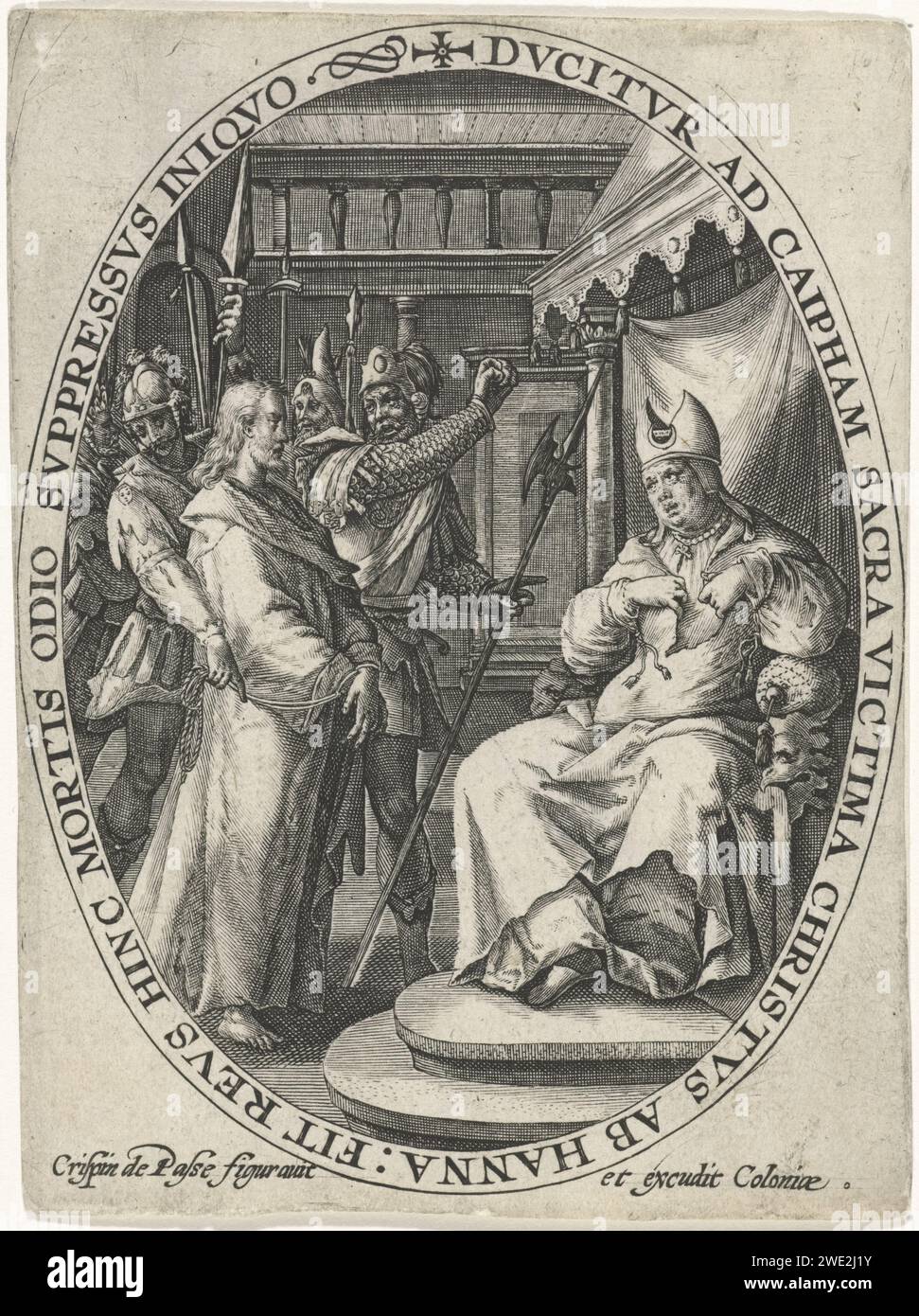 Christ for Kajafas, Crispijn van de Passe (I), 1600 print Christ is ...