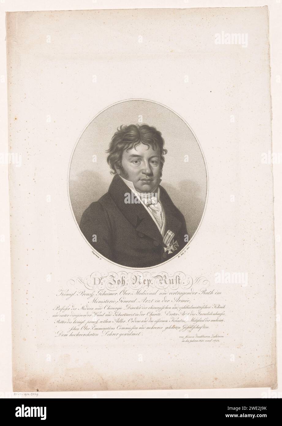 Portrait van Johann Nepomuk Rust, Johann Friedrich Bolt, after ...
