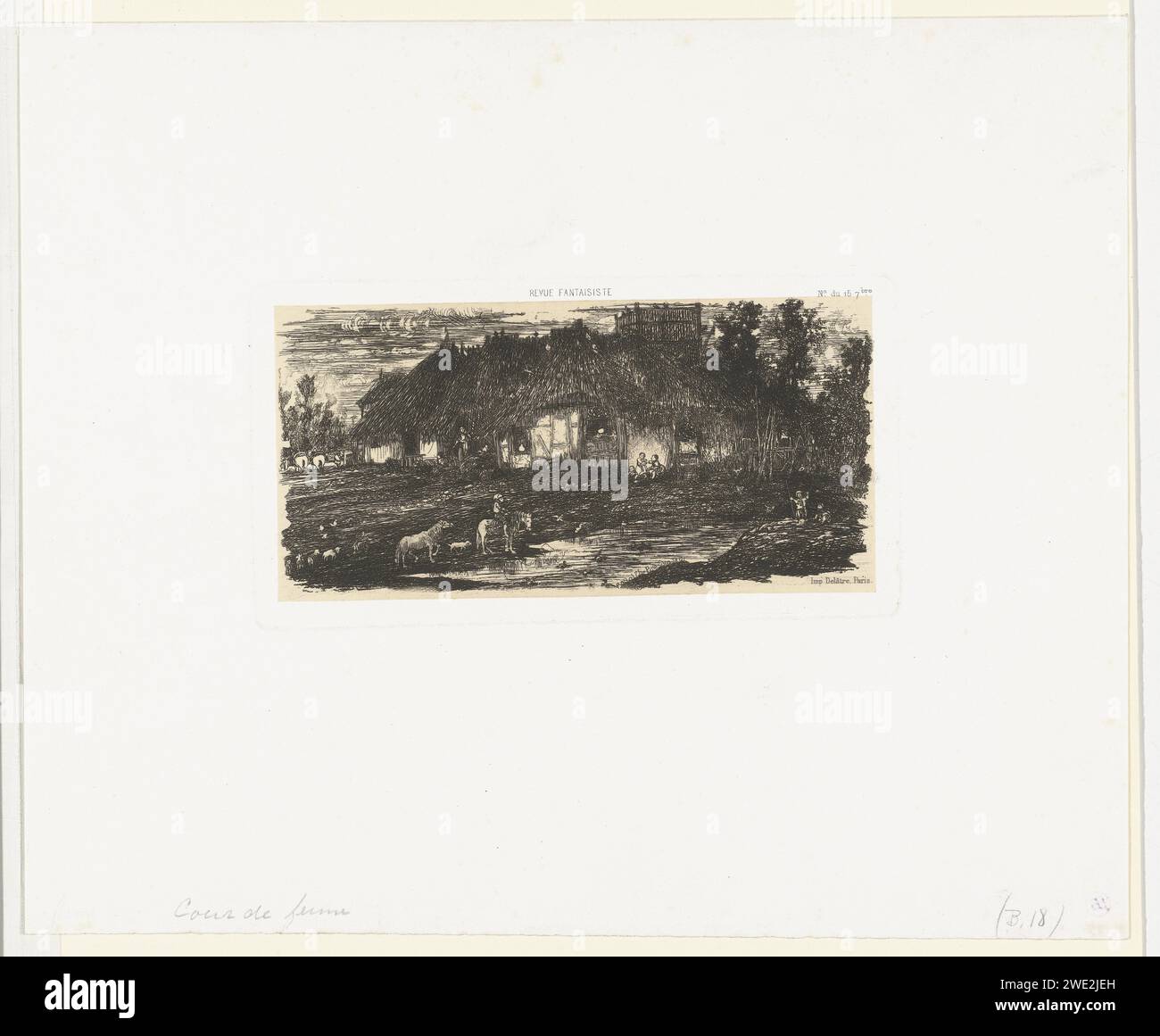 Farm on a sandy road with Herder, Rodolphe Bresdin, 1861 print Farm on ...