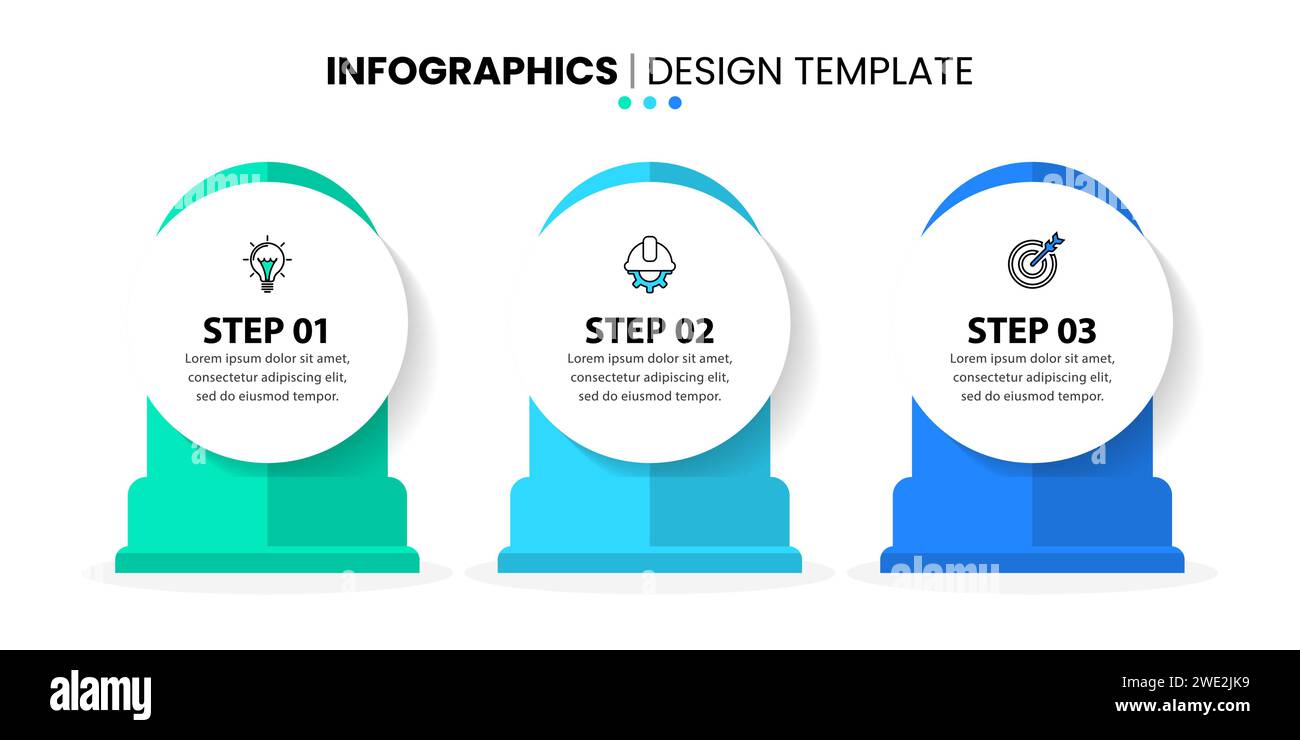 Infographic template with icons and 3 options or steps. Can be used for workflow layout, diagram ...
