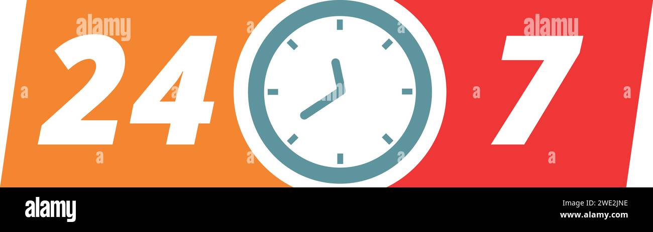 All time open icon cartoon vector. Day hour clock. Window board Stock ...