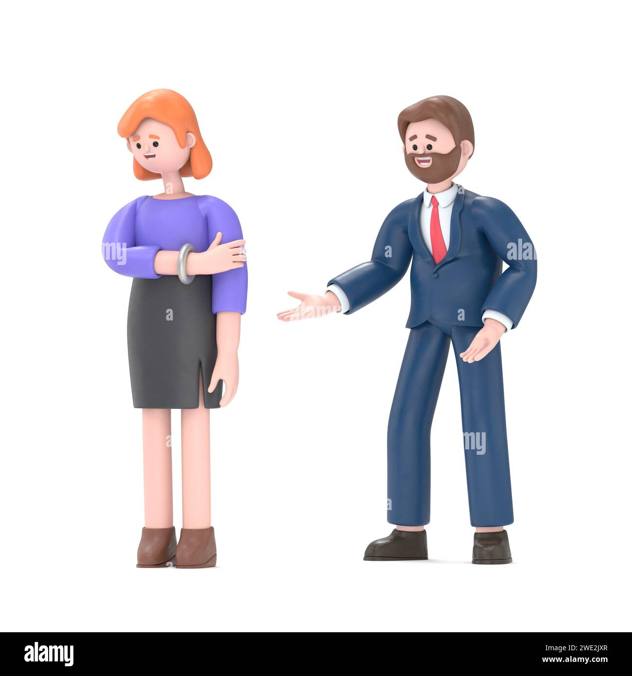 Sorry. The man apologizes to the offended woman. Relationships. 3D ...