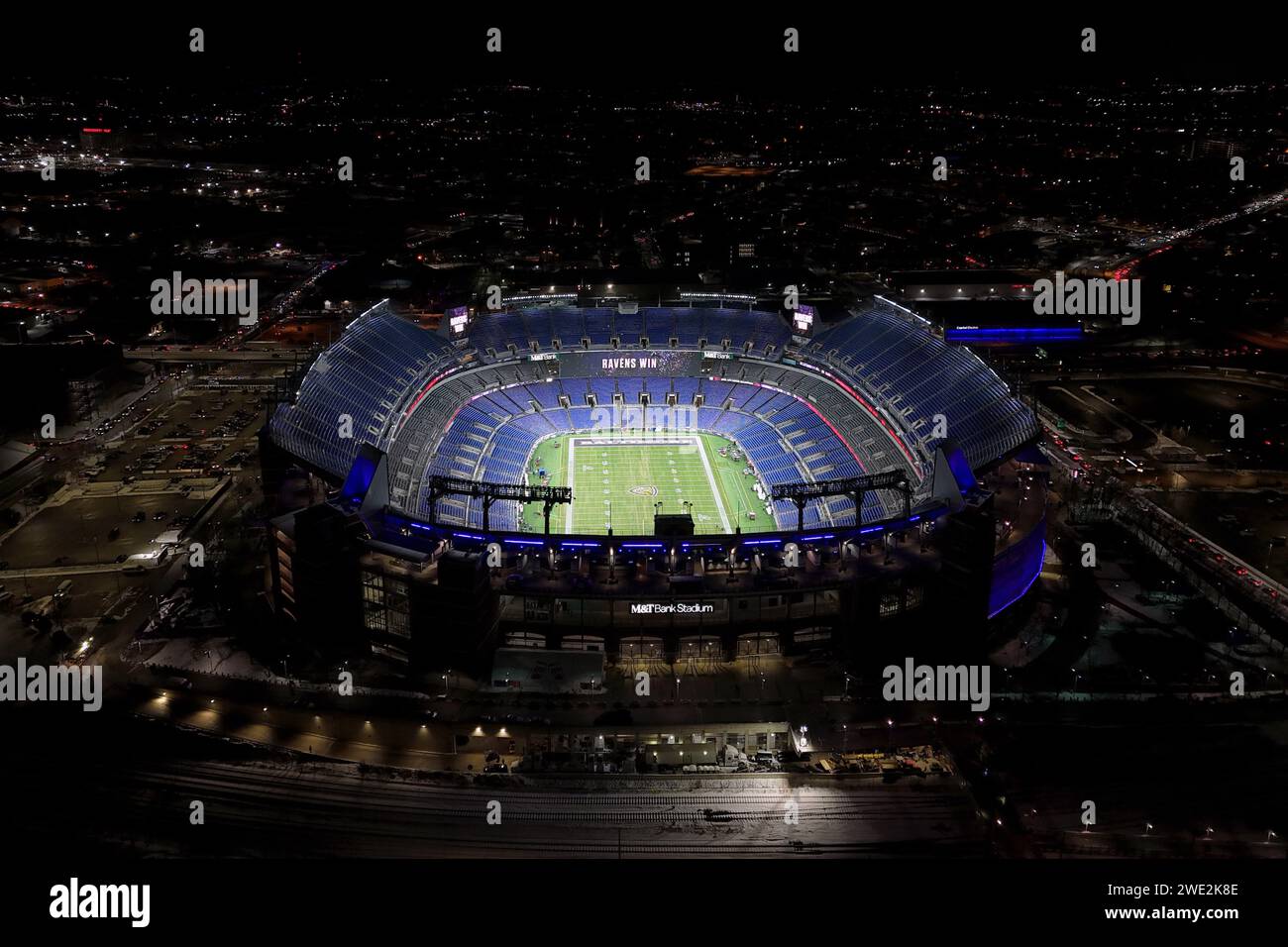 BALTIMORE, MARYLAND, JAN 20: A general overall aerial view of M&T Bank ...