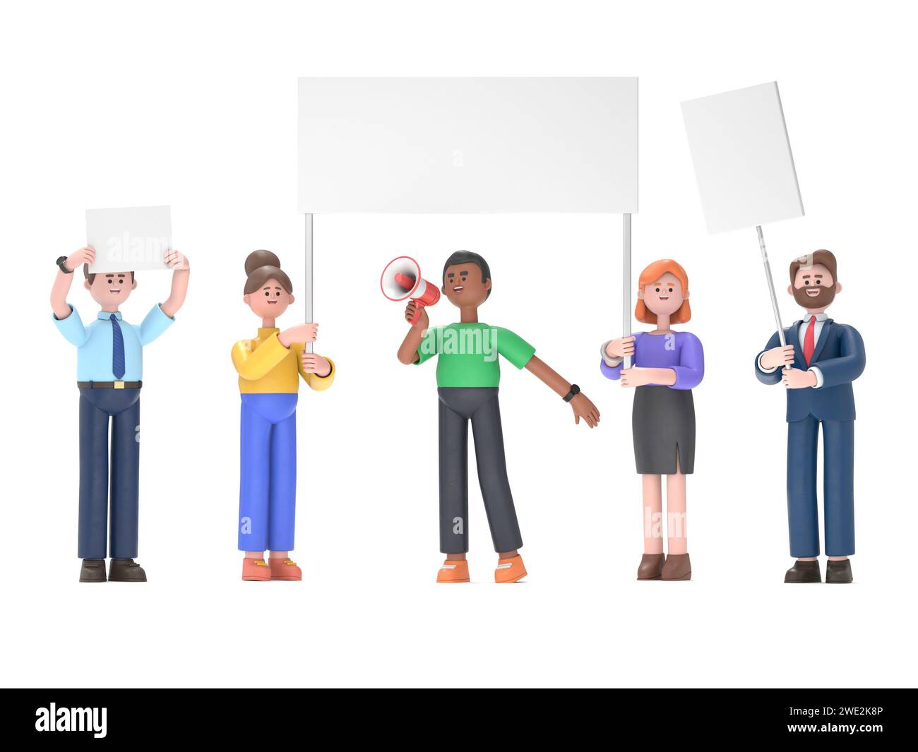 Diverse people protesting against war Cut Out Stock Images & Pictures ...