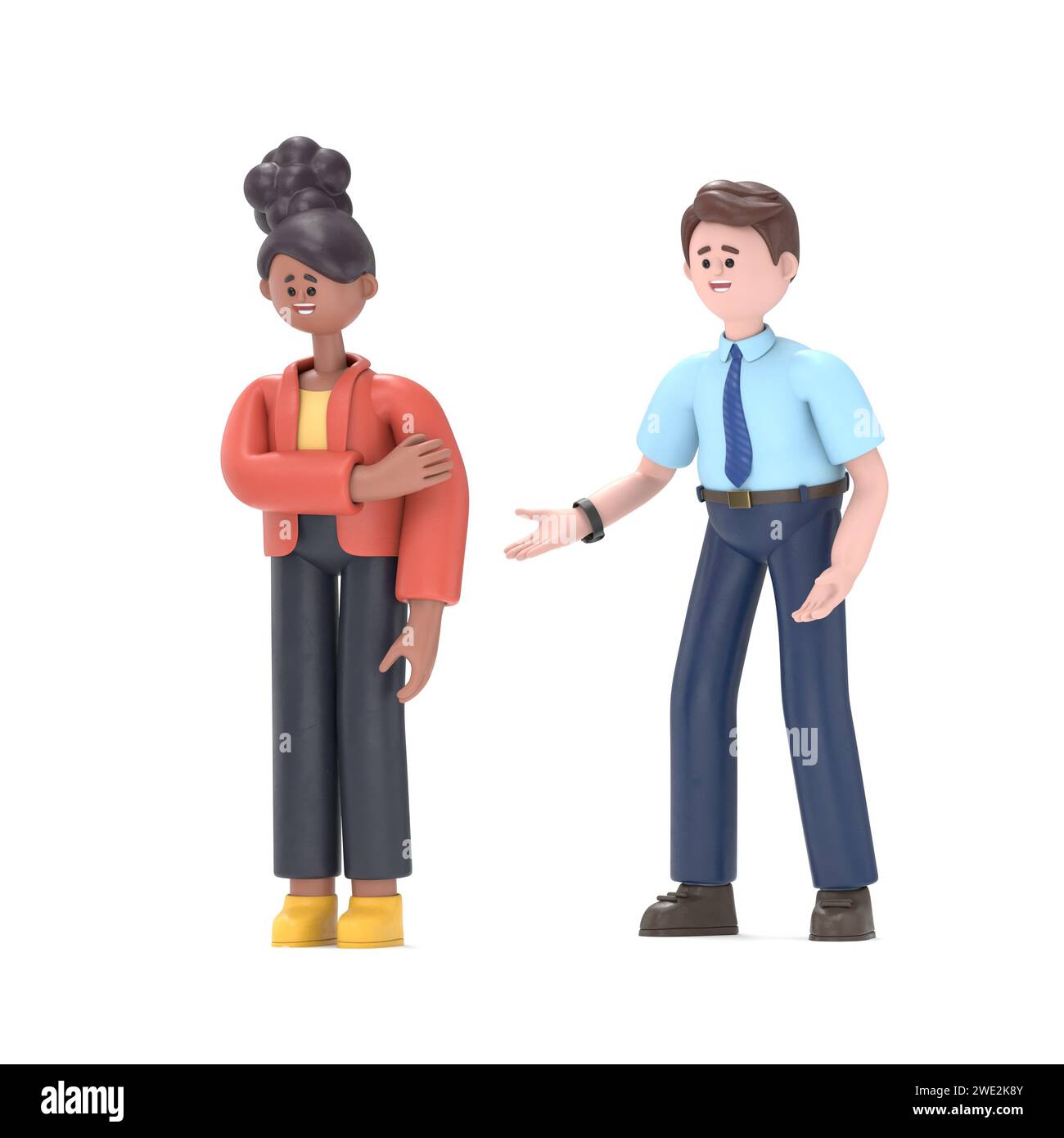 Sorry. The man apologizes to the offended woman. Relationships. 3D ...
