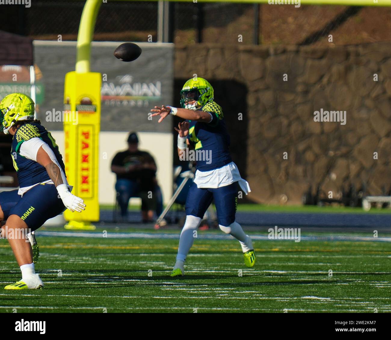 Honolulu, Hawaii, USA. 19th Jan, 2024. Team Makai quarterback Micah ...
