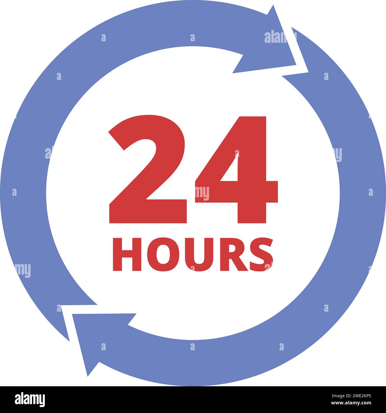 24 hours open shop icon cartoon vector. Hand hour clock. Operational ...