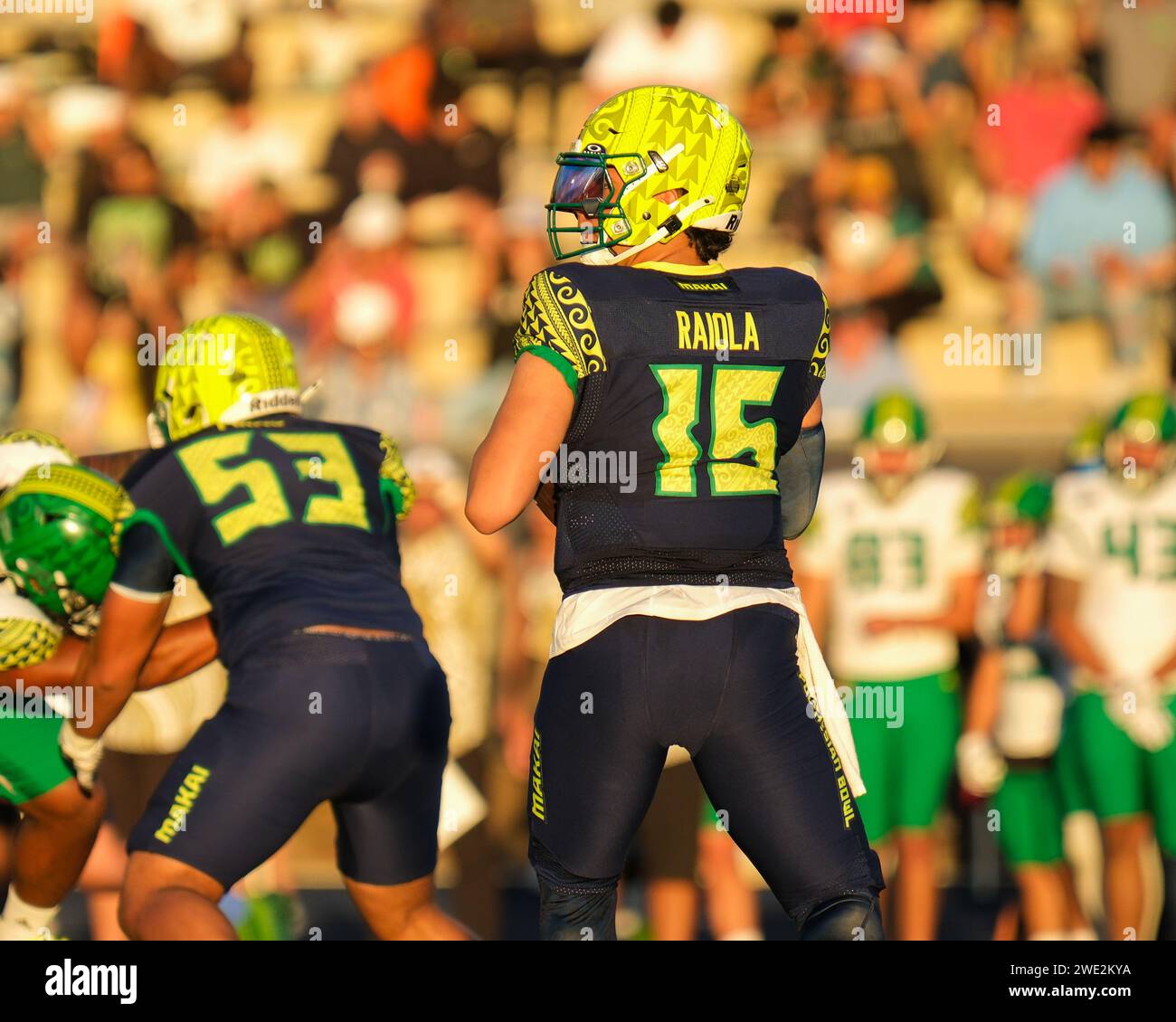Honolulu, Hawaii, USA. 19th Jan, 2024. Team Makai quarterback Dylan ...