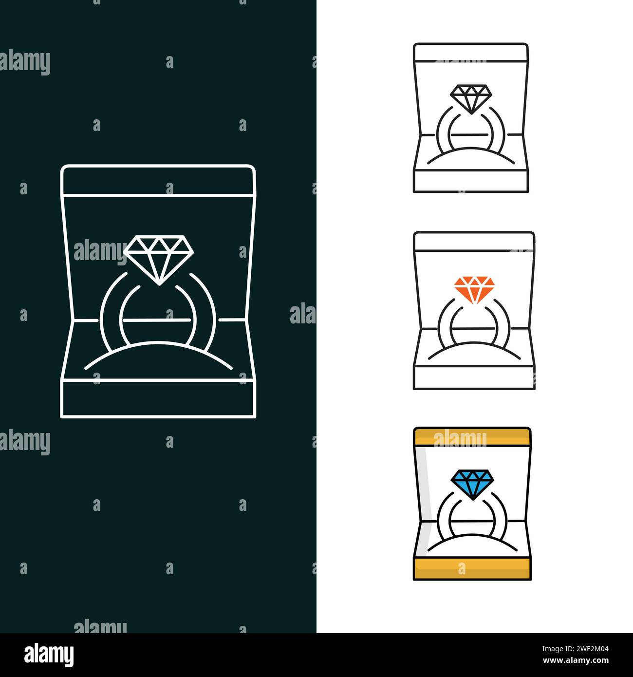 Engagement ring symbols Stock Vector Images - Alamy