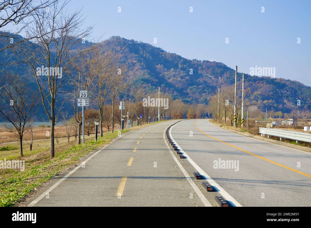 Sangju City, South Korea - November 18th, 2023: A double-laned bike ...
