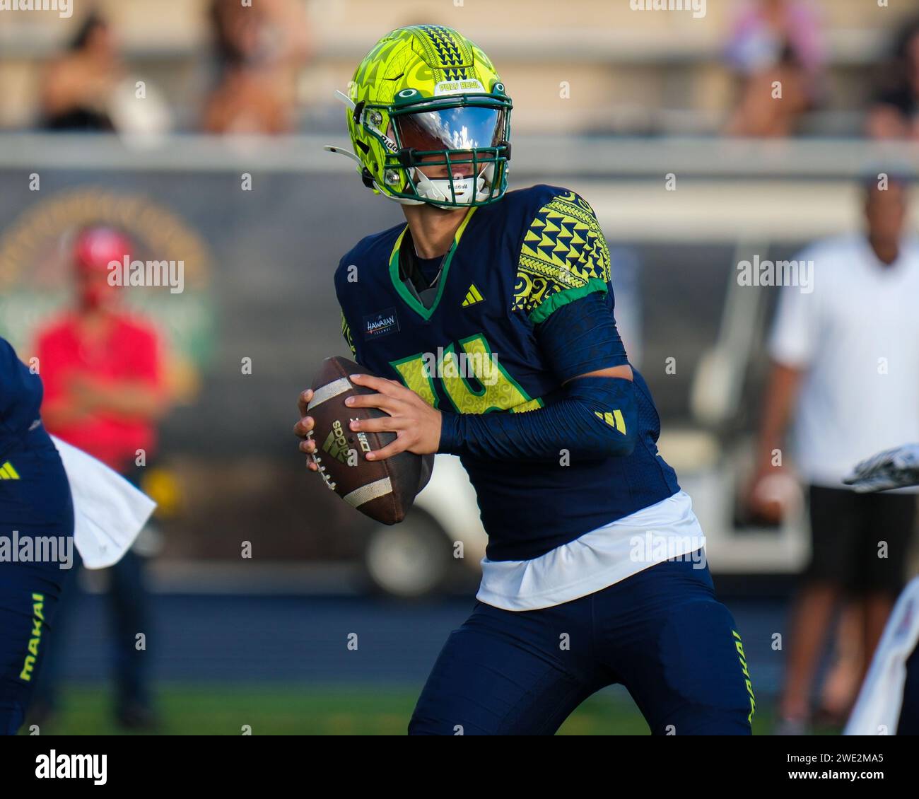 Honolulu, Hawaii, USA. 19th Jan, 2024. Team Makai quarterback Ty ...