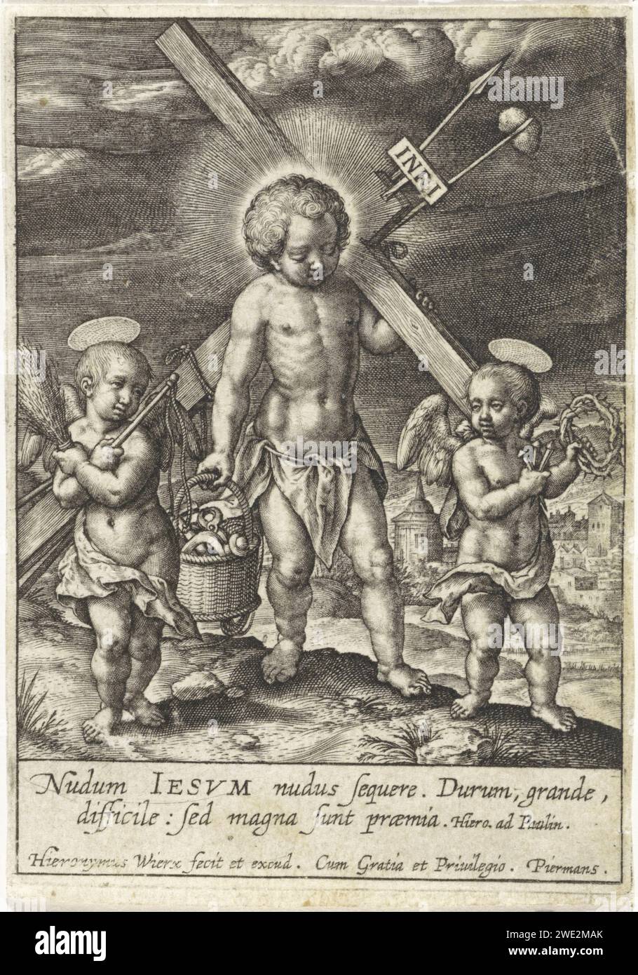Christkind wears the passion tools, Hieronymus Wierix, 1563 - Before 1619 print The Christ child ...