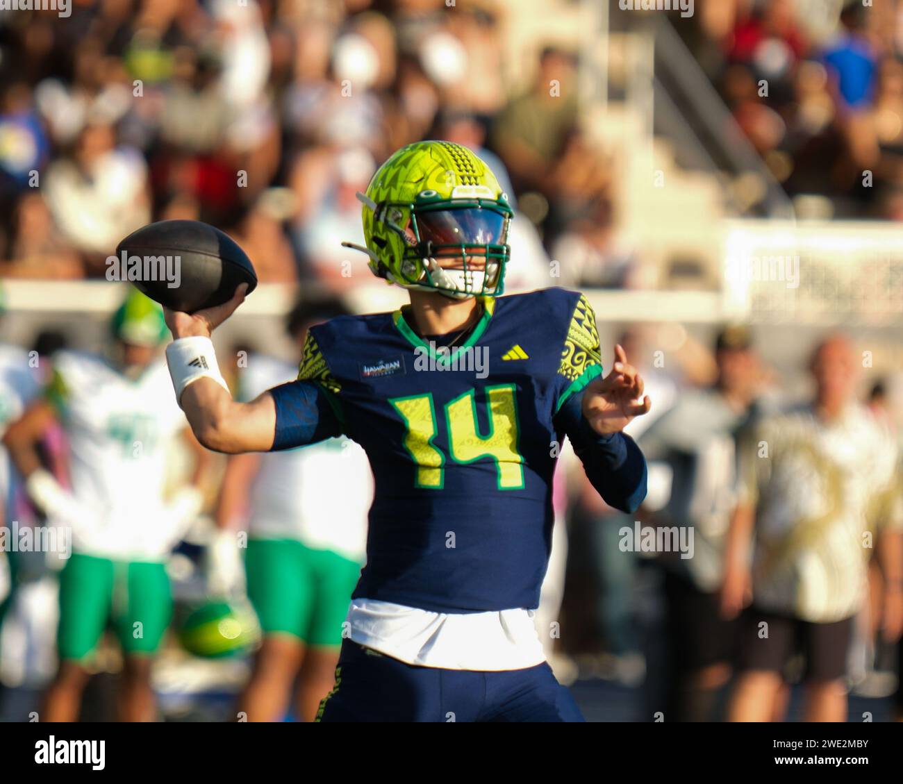 Honolulu, Hawaii, USA. 19th Jan, 2024. Team Makai quarterback Ty ...