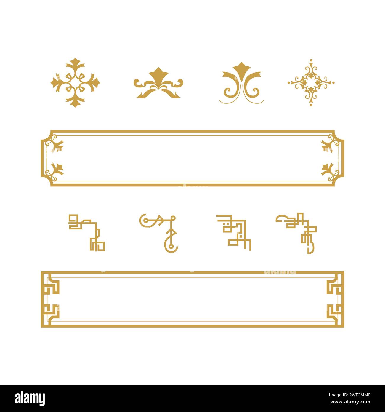 Chinese border vector corner flower classical concept Stock Vector ...