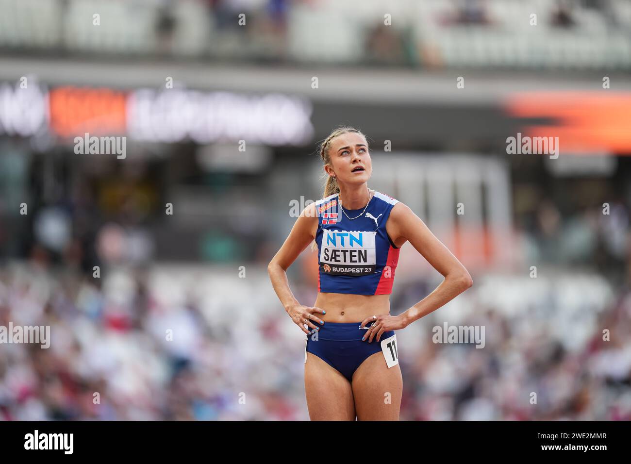 Amalie SÆTEN participating in the 1500 meters at the World Athletics ...