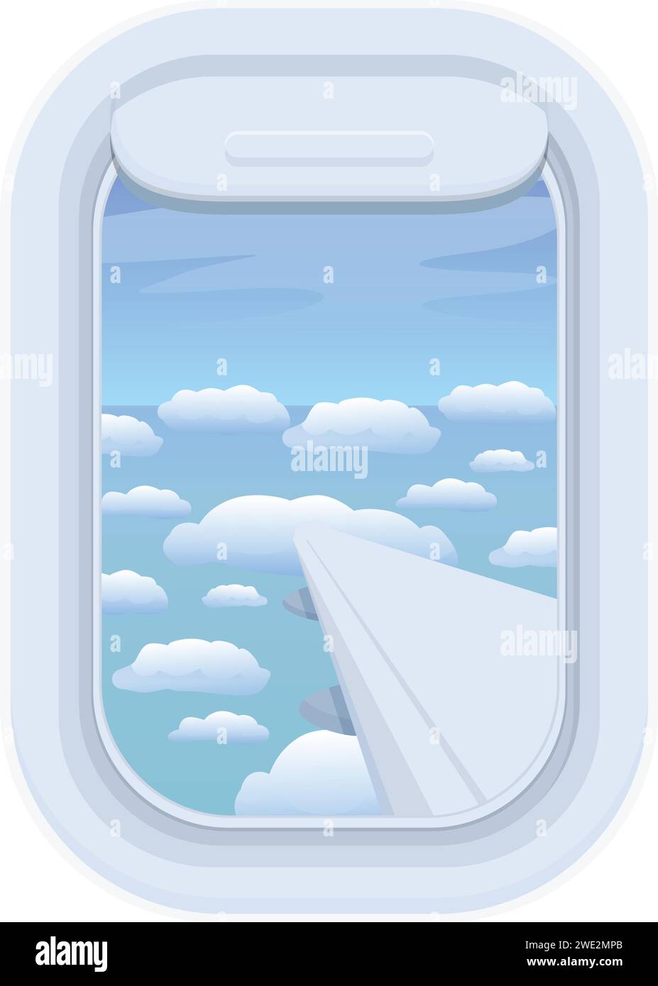 External aircraft window icon cartoon vector. Summertime journey ...