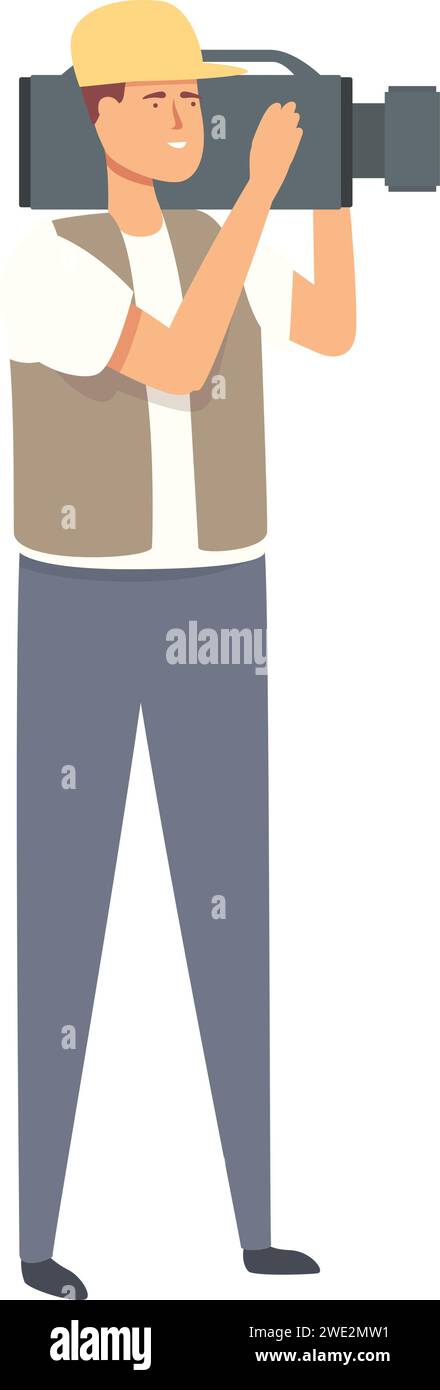 Camera production icon cartoon vector. Broadcast digital. Media host ...