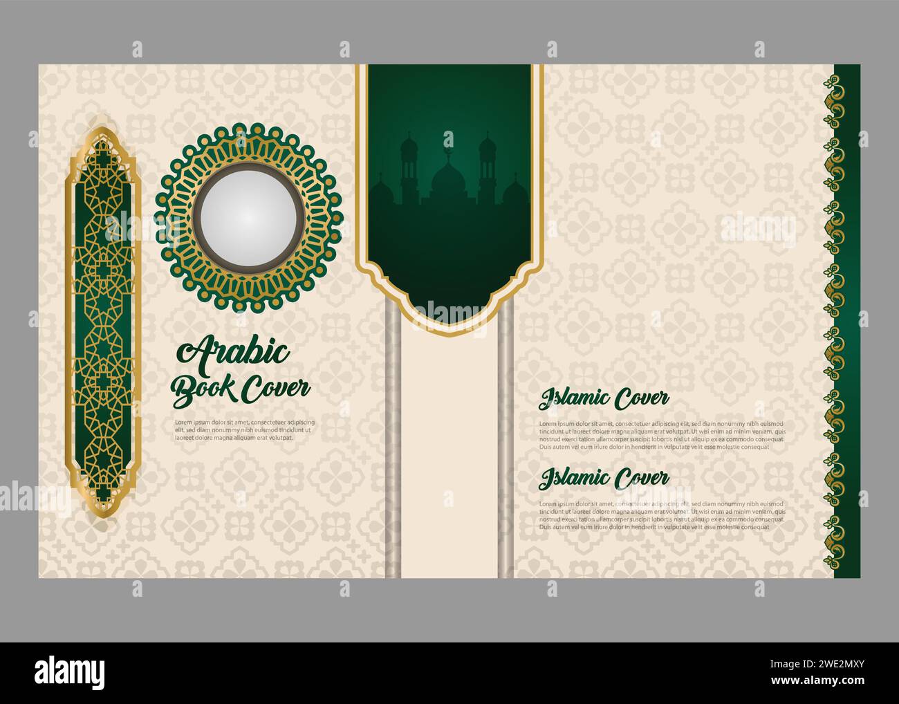 Islamic book cover design Stock Vector Images - Alamy