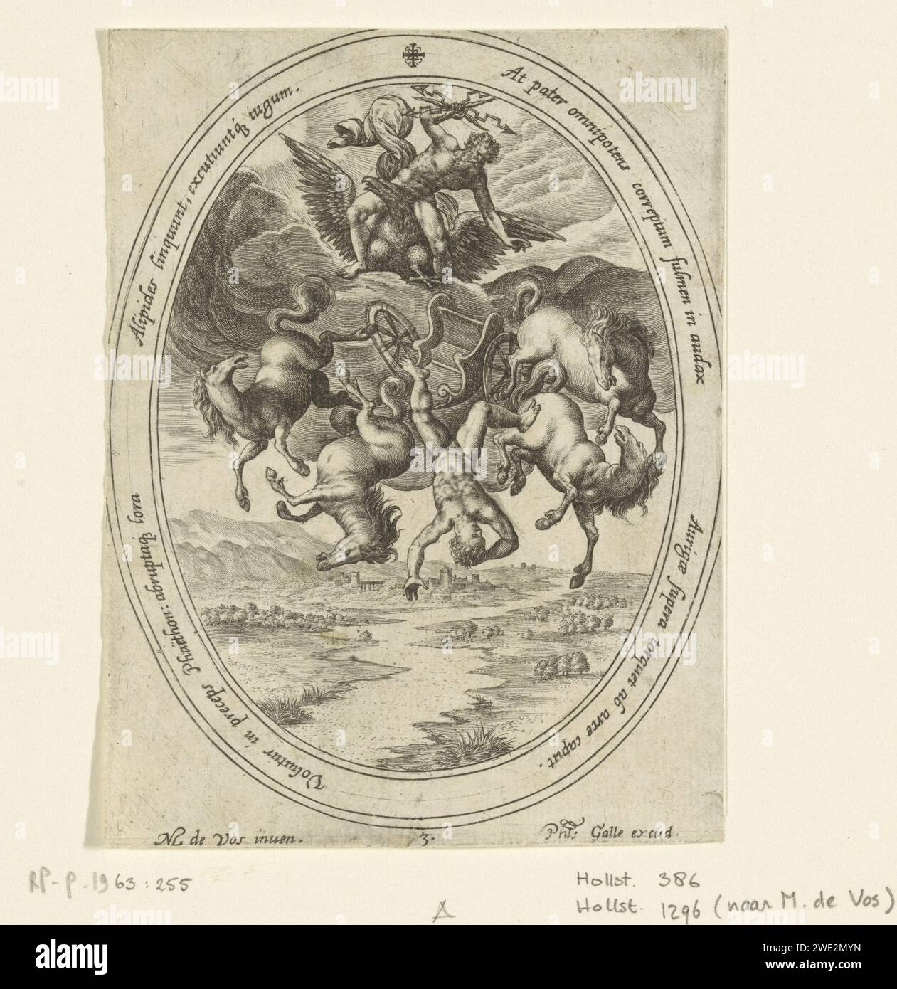 Jupiter crashes Phaëthon, Philips Galle (attributed to workshop or ...