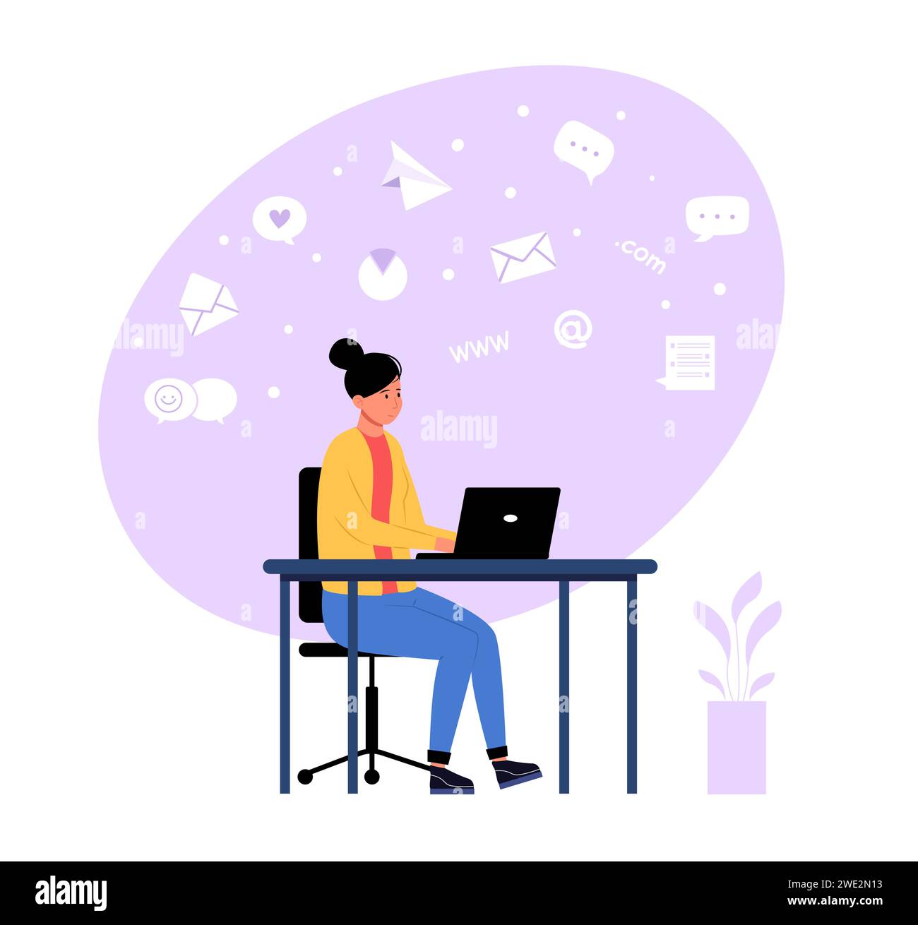 Woman send email marketing Stock Vector Images - Alamy