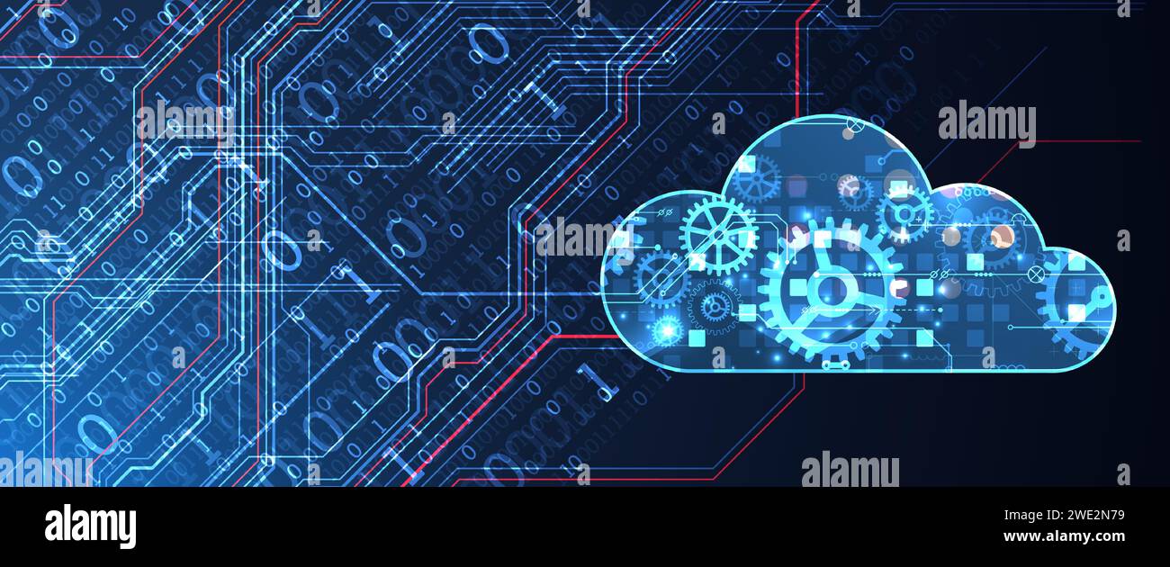 Cloud computing concept.Abstract connection technology background. Hand ...