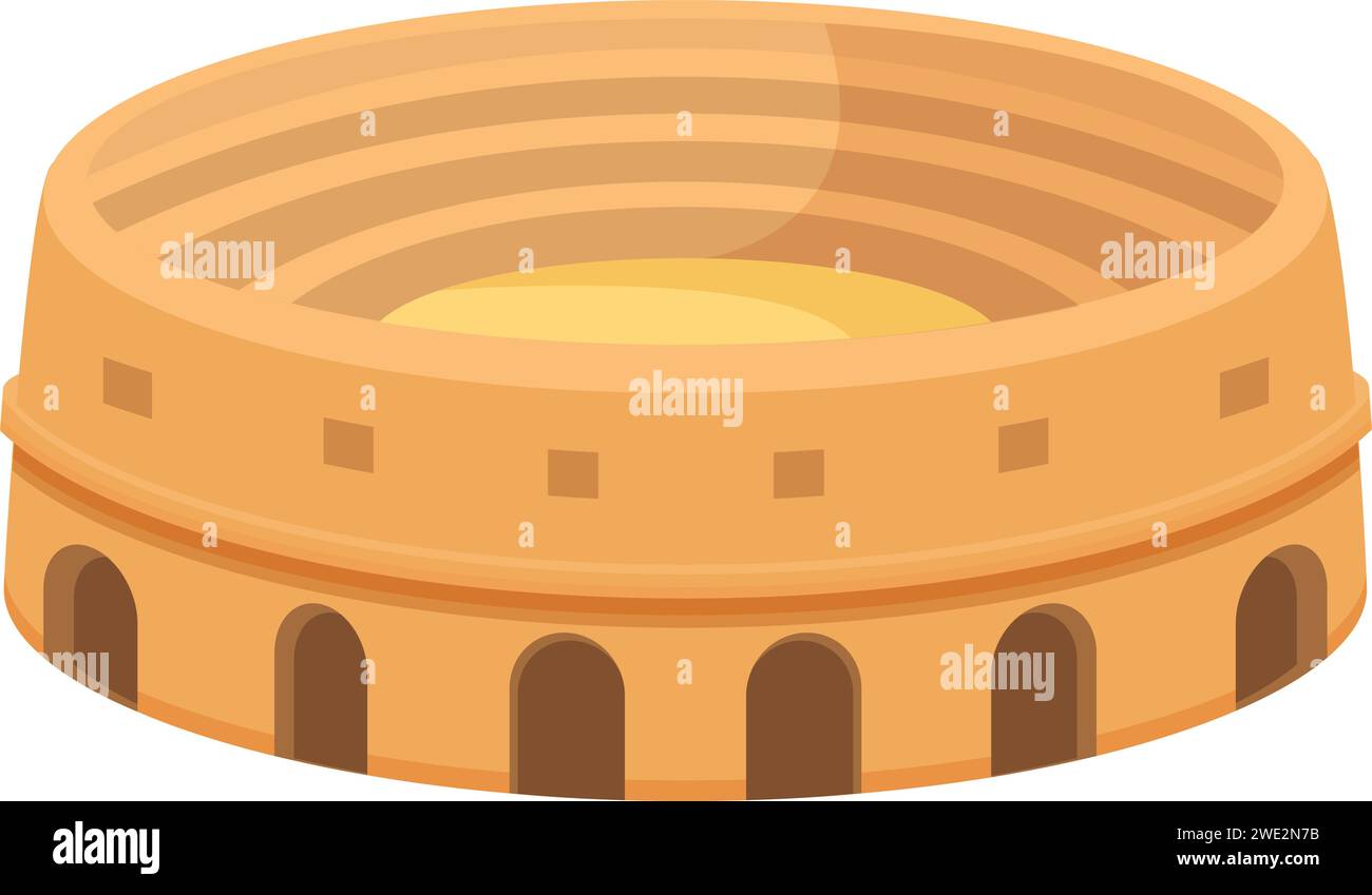 Round amphitheater icon cartoon vector. Ancient italy. Show flag stage Stock Vector Image & Art ...