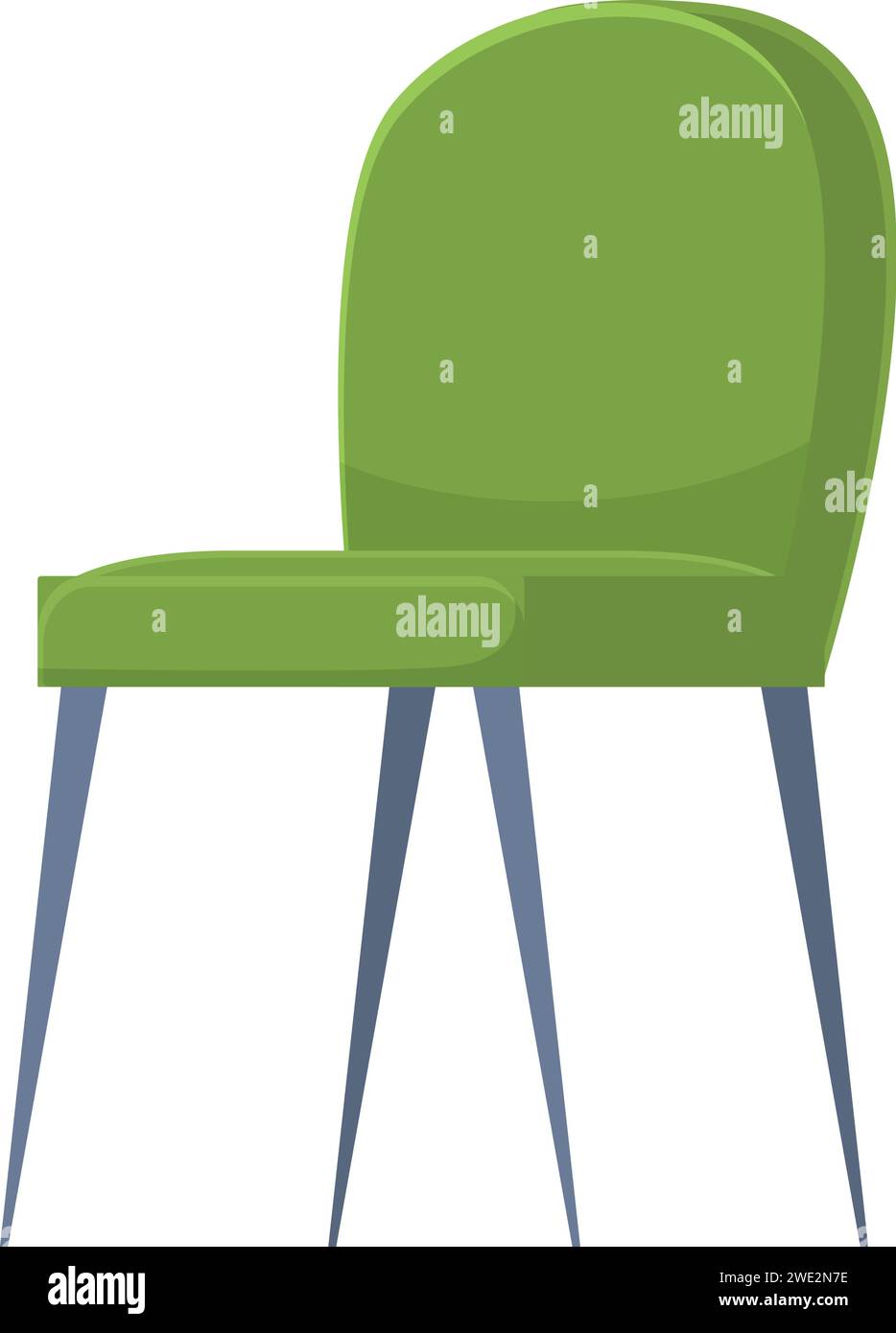 Green metal chair icon cartoon vector. Soft textile. Clean room ...