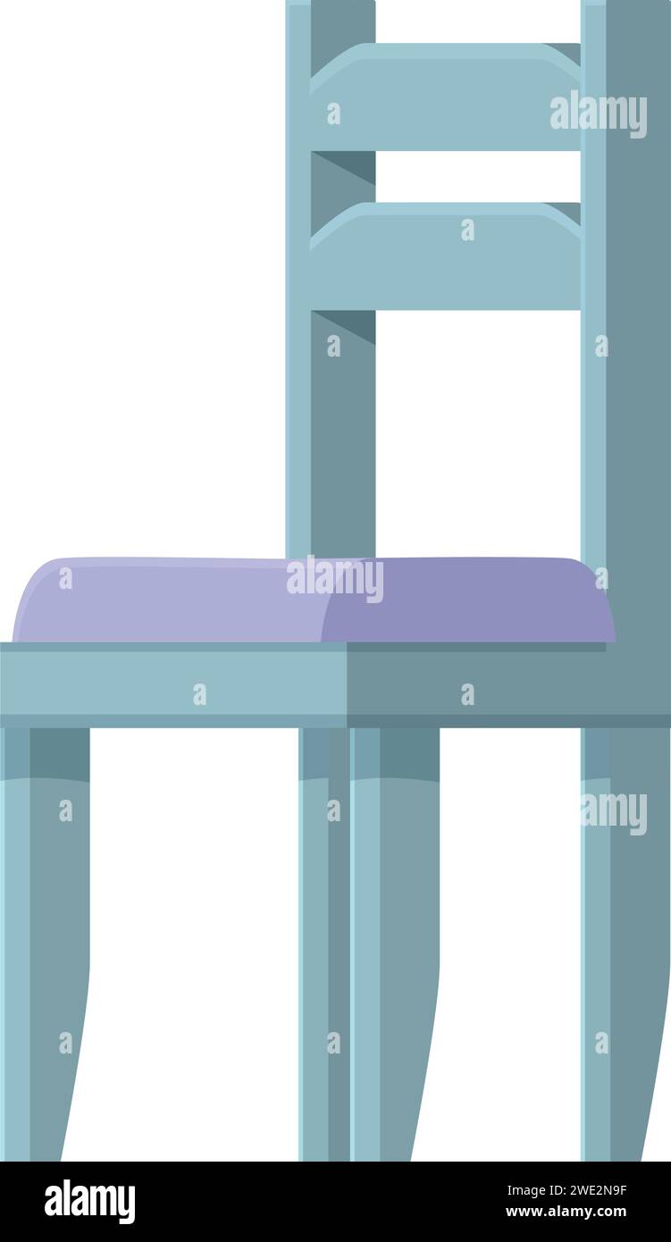 Textile wooden chair icon cartoon vector. Comfort old style. Clean room ...
