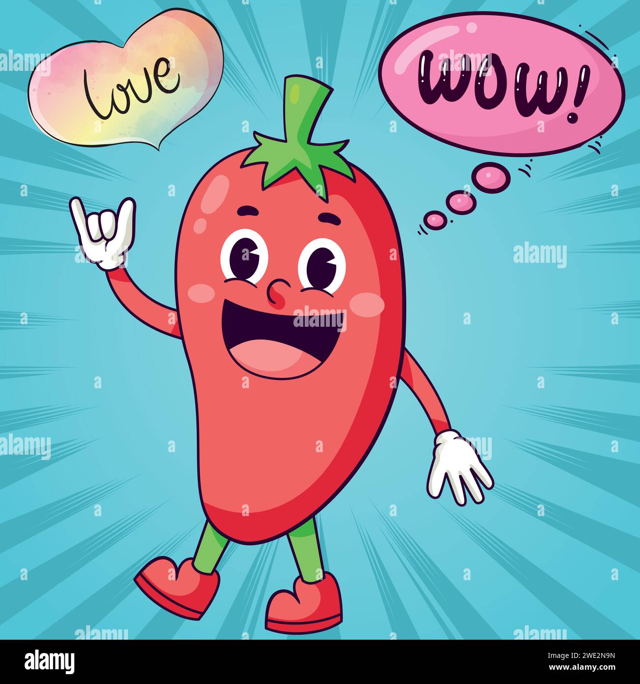 hot food red chili pop art Stock Vector Image & Art - Alamy