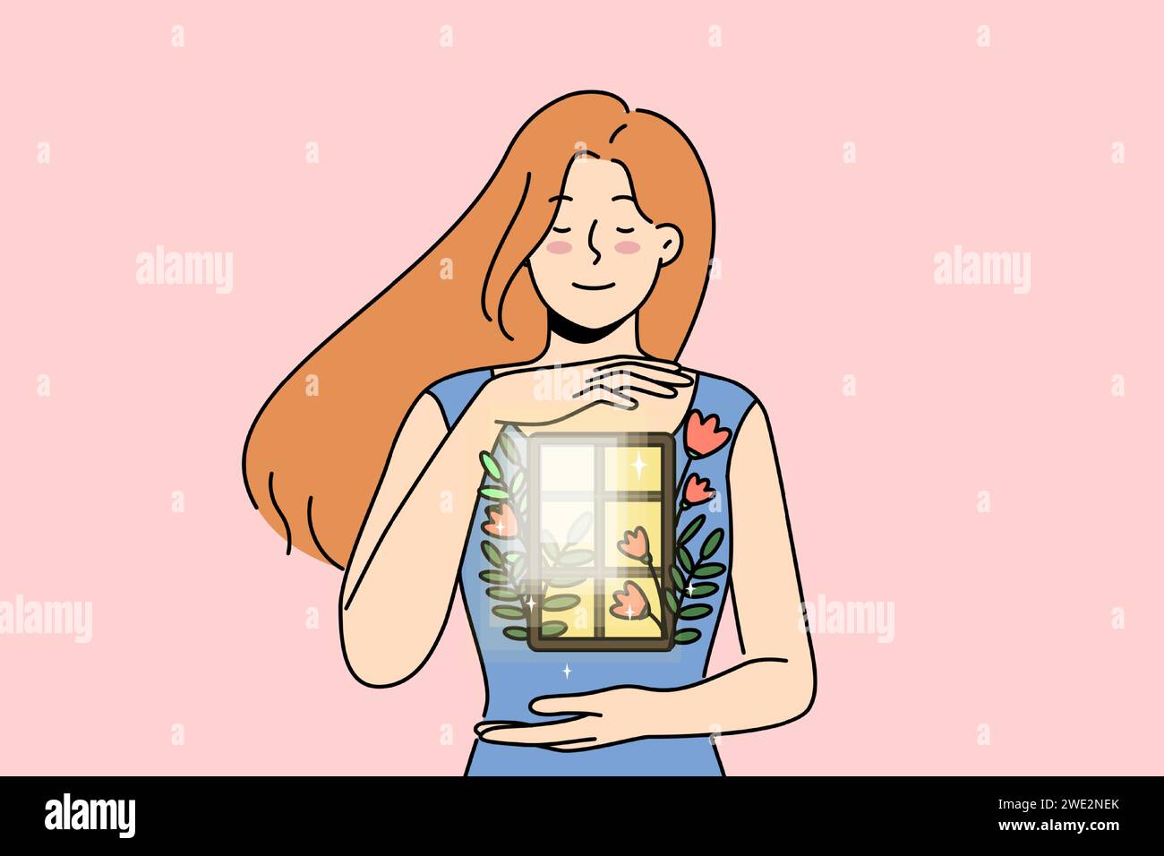 Positive woman demonstrates purity of soul and absence of sins due to ...