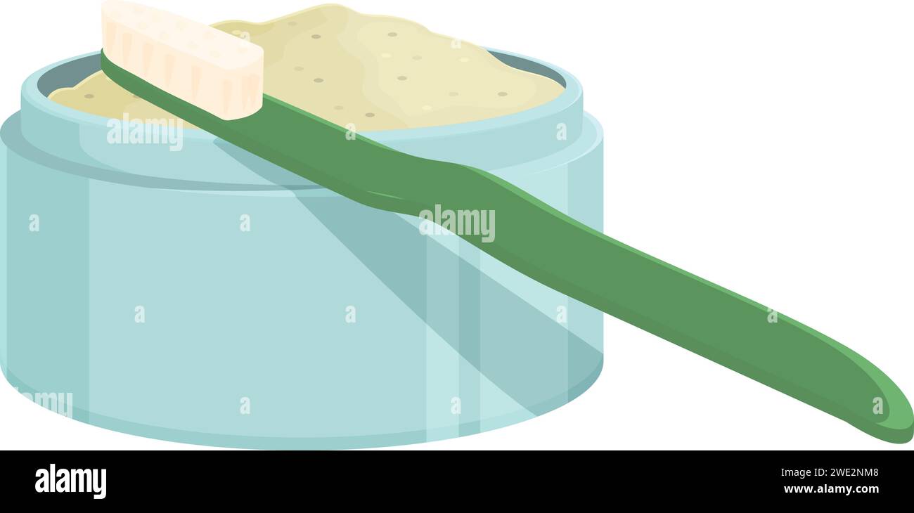 Oral care powder icon cartoon vector. Container body. Wash floss Stock ...