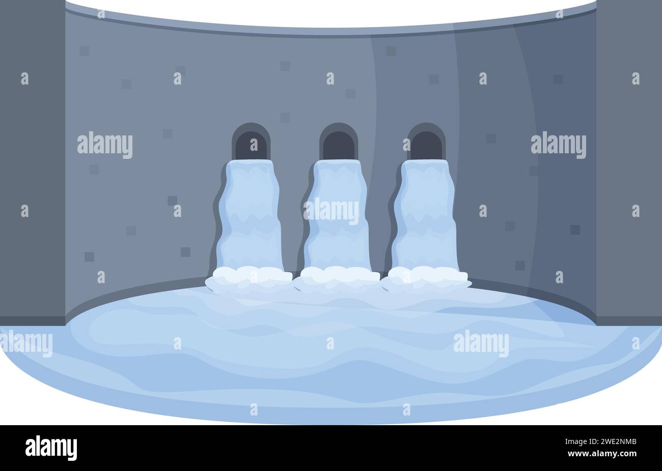 Producer hydro power icon cartoon vector. Electric plant. Fall energy ...