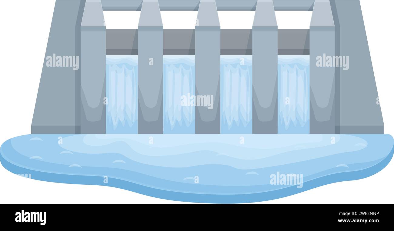 Stream hydro power icon cartoon vector. Factory pumped. Nature energy ...
