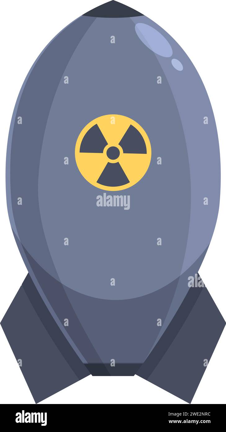 Big nuclear bomb icon cartoon vector. Combat space. Device force Stock ...