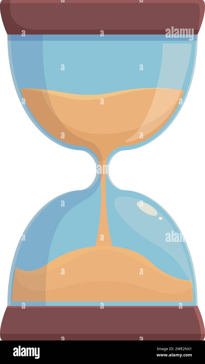 Alarm timer icon cartoon vector. Sand clock. Golden number second Stock ...