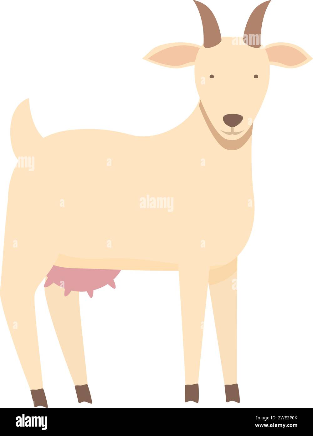 Healthy farm goat icon cartoon vector. Calcium goat. Cream nutrition ...