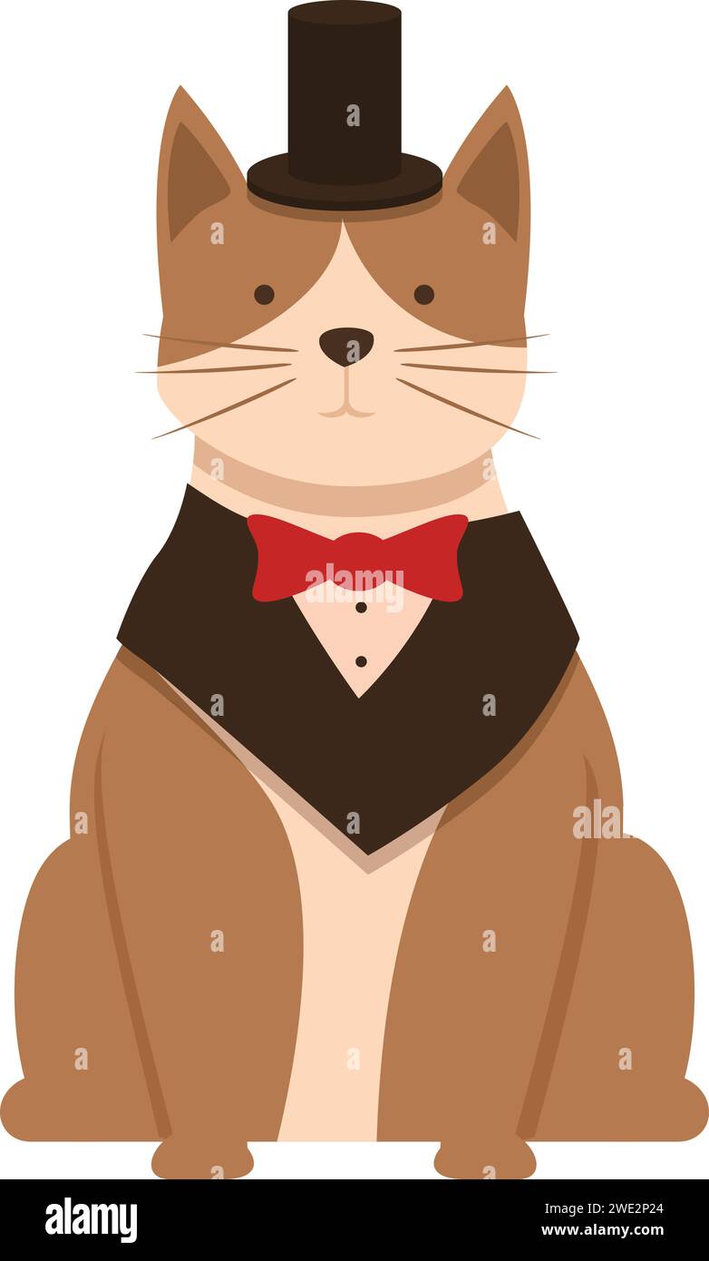 Elegant costume cat icon cartoon vector. Mascot pet. Fun cat animal ...