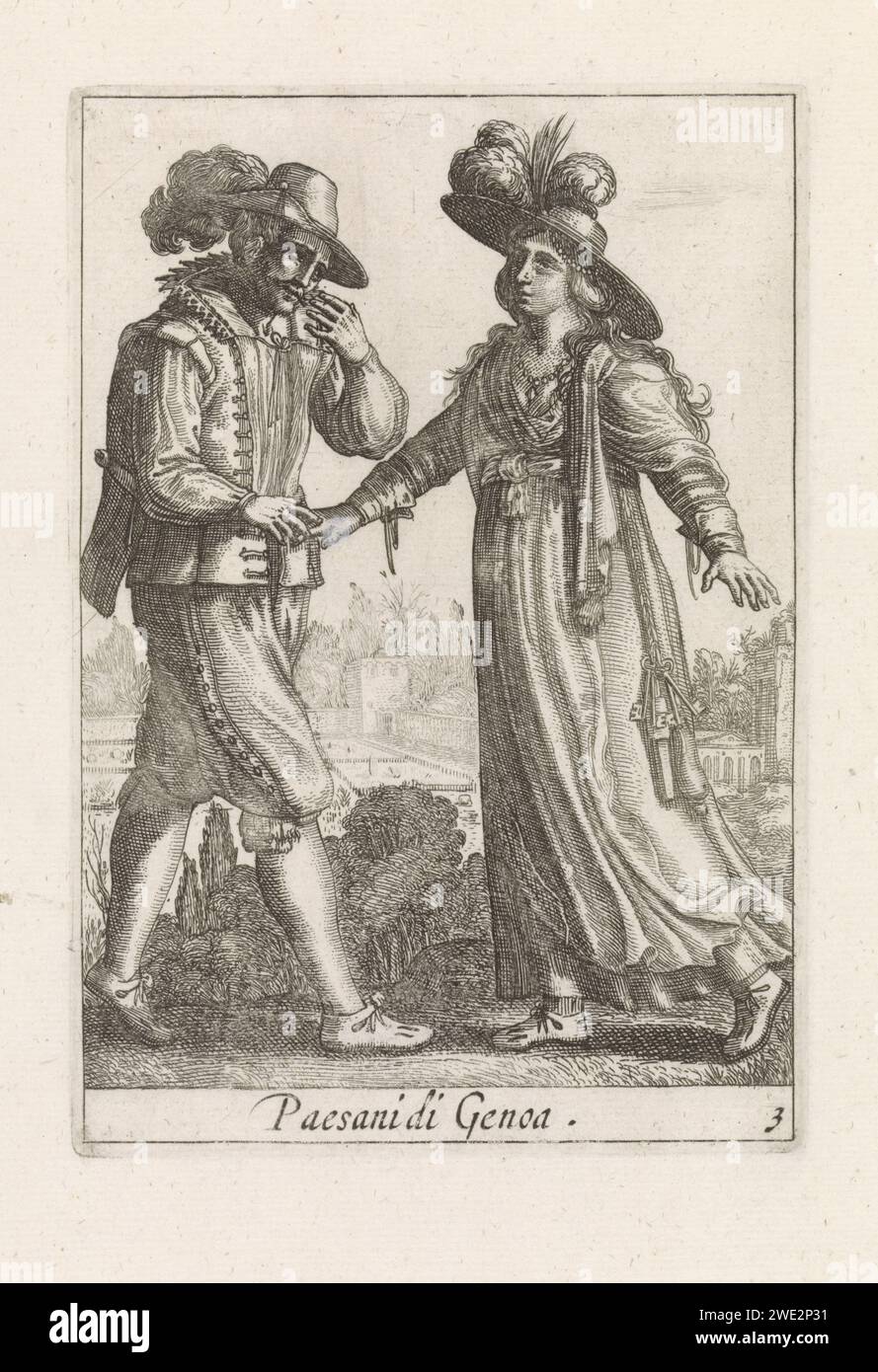 Boer pair dressed according to genuan fashion, Anonymous, After Pieter ...