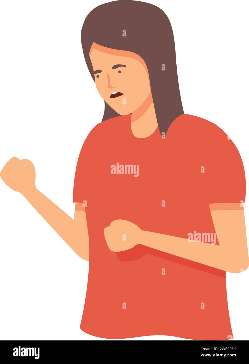 Angry girl talk icon cartoon vector. Sad child. Mind team work Stock ...