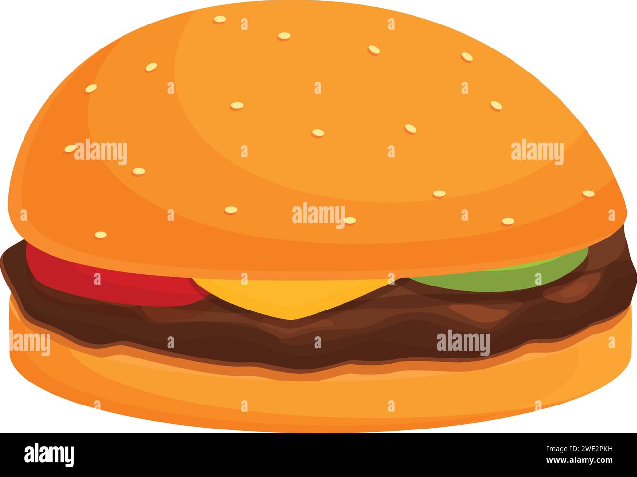 Bread burger icon cartoon vector. Fast food. Slice fat hamburger Stock ...
