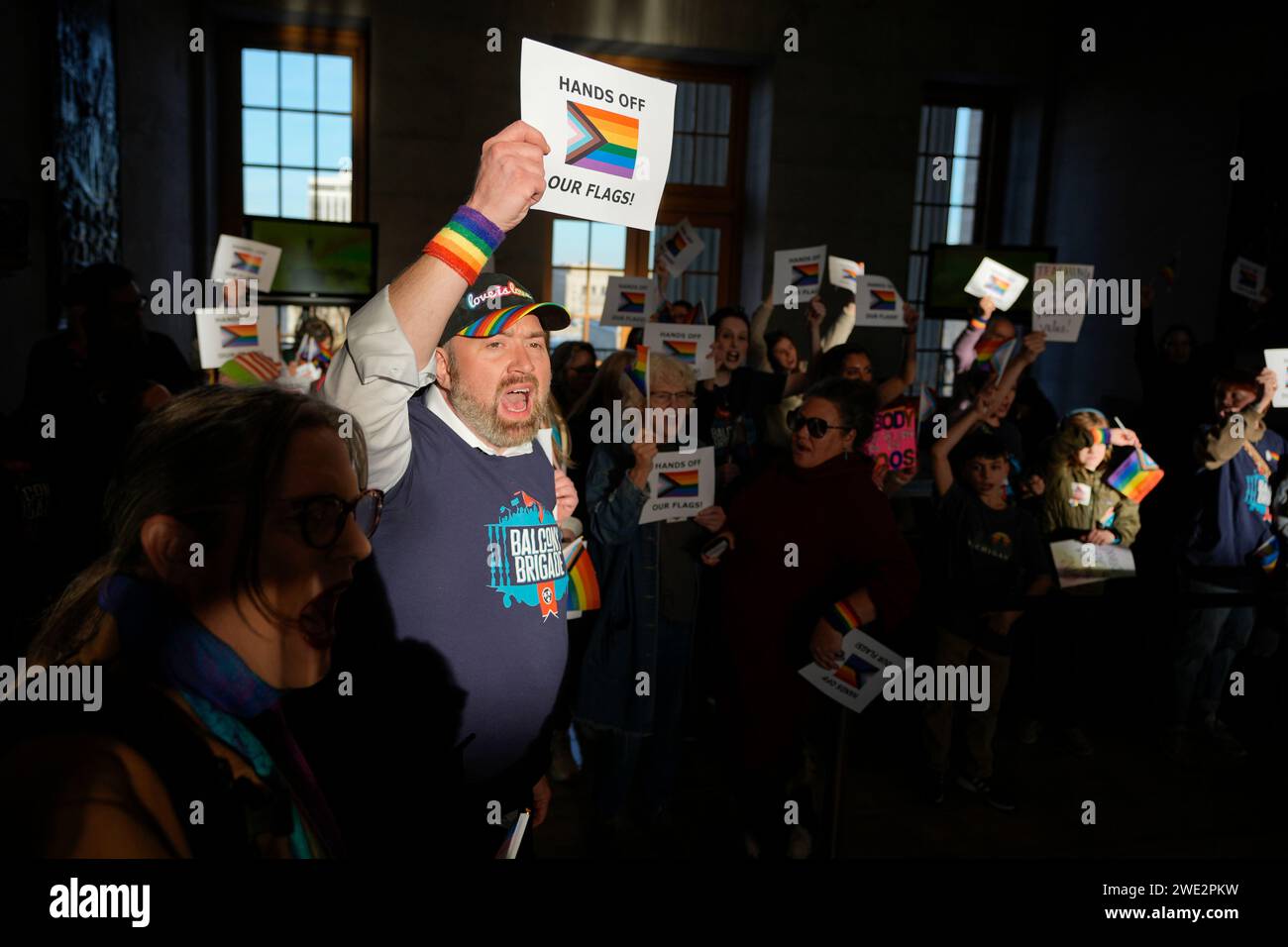 Brian Sullivan, left, of the Tennessee Equality Project protests ...