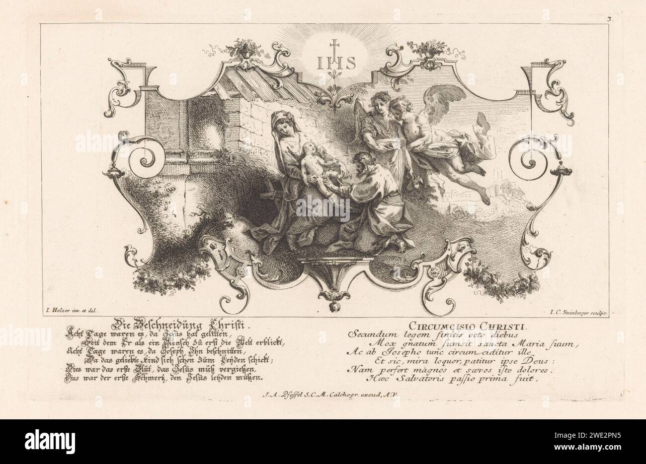 Besnijdenis van Christus, Johann Christoph Steinberger, after Johann ...
