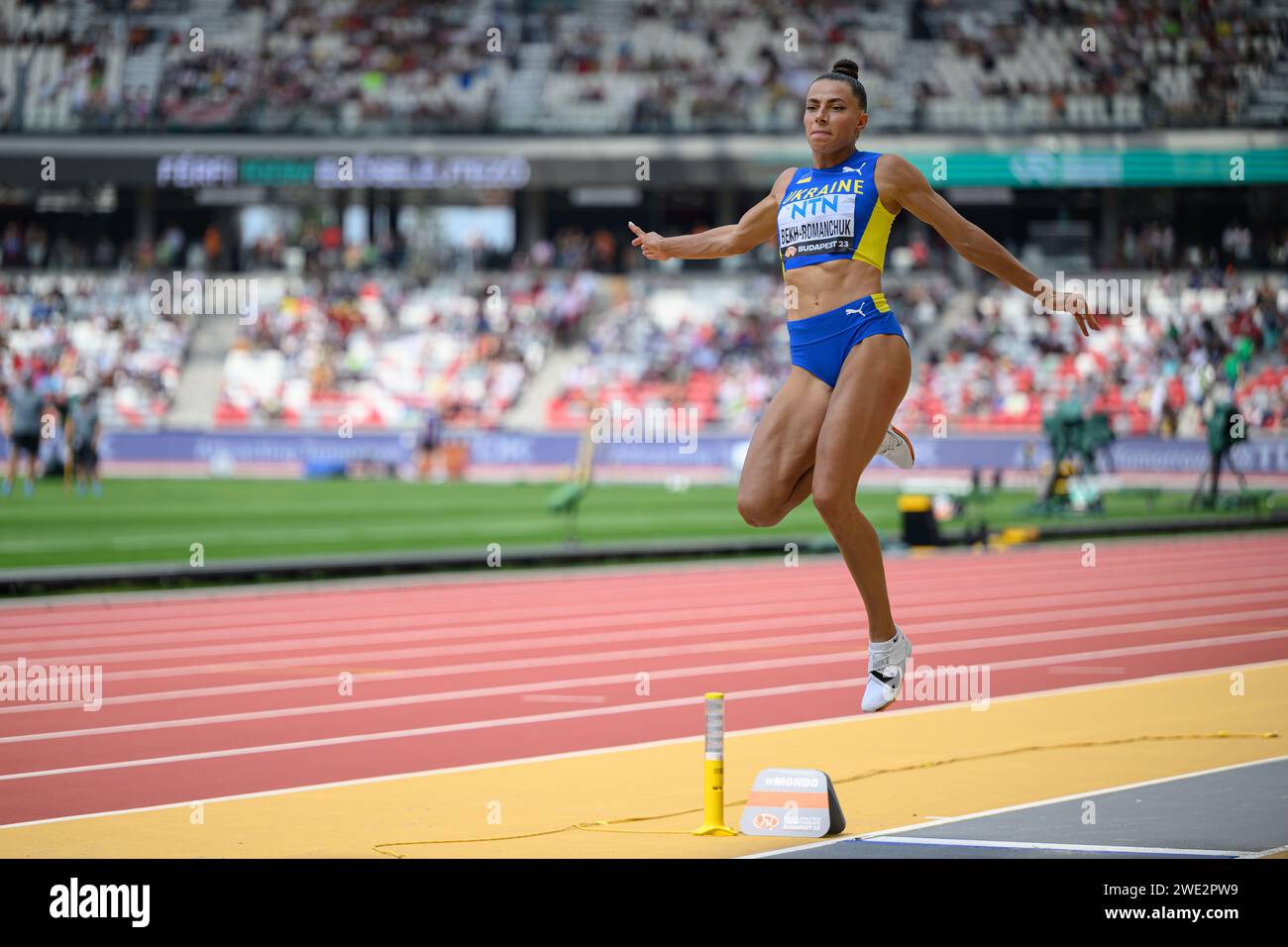 Maryna BEKH-ROMANCHUK participating in the long jump at the World ...