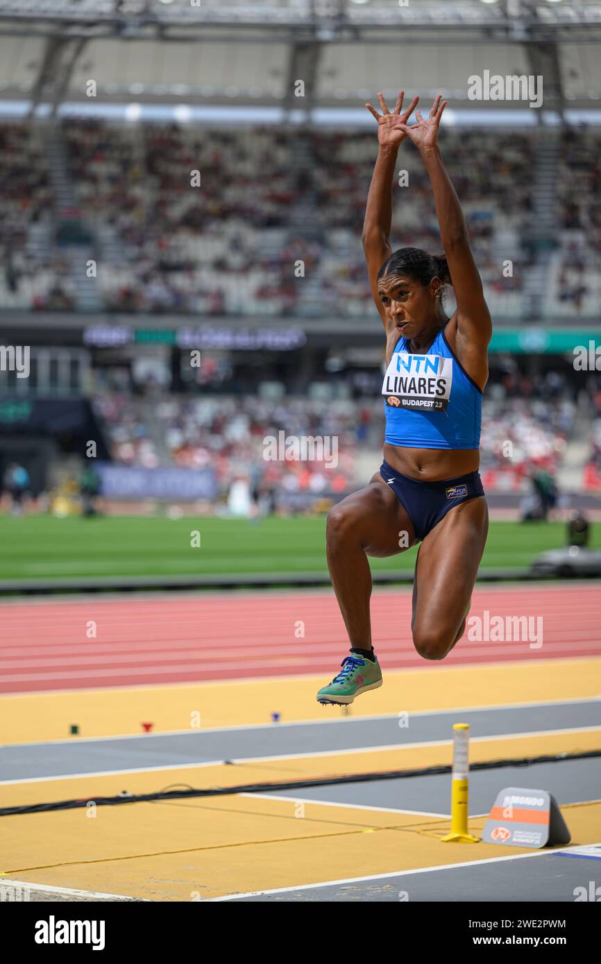 Natalia LINARES participating in the long jump at the World Athletics ...