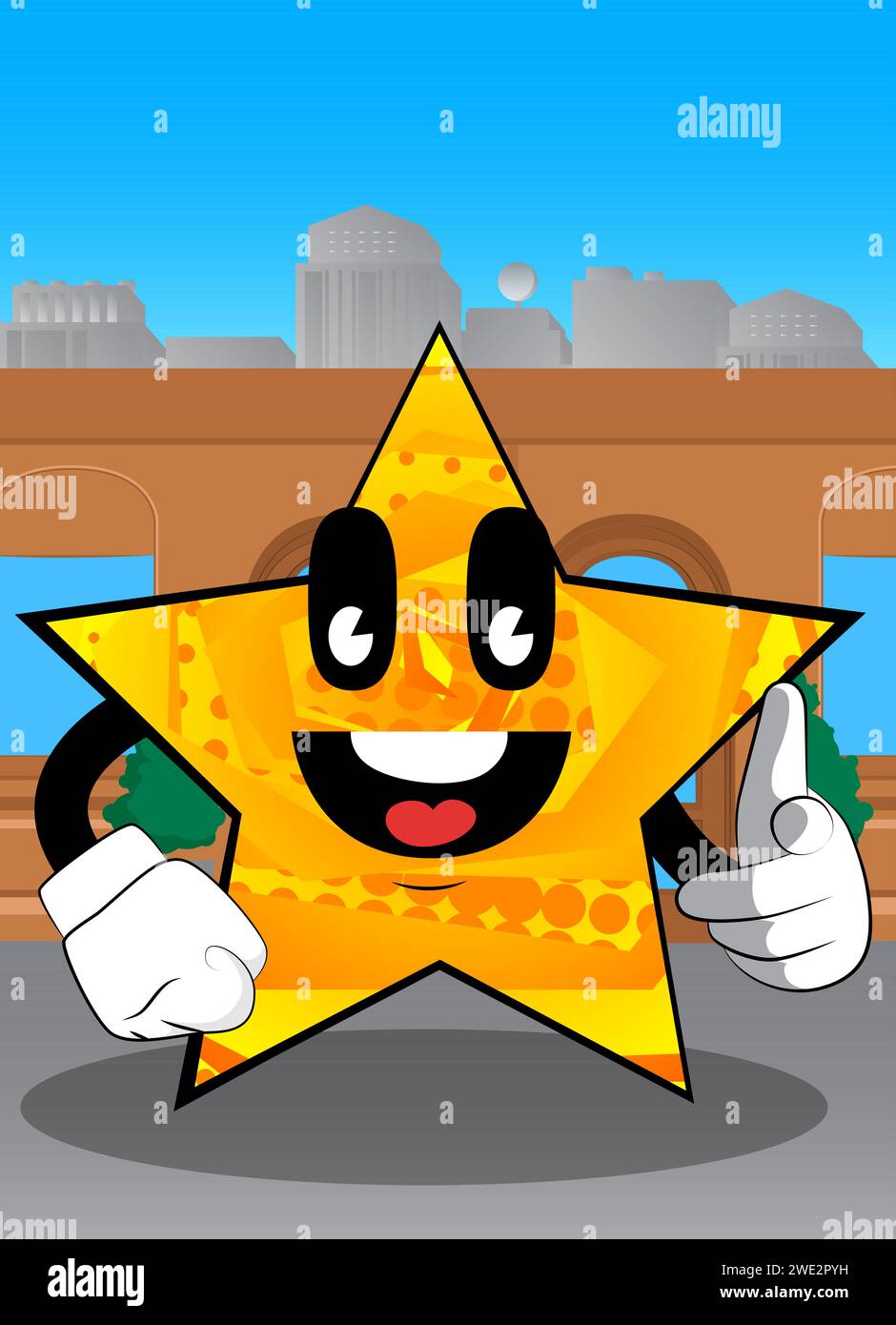 Star pointing at the viewer with his hand. Funny and cute cartoon ...
