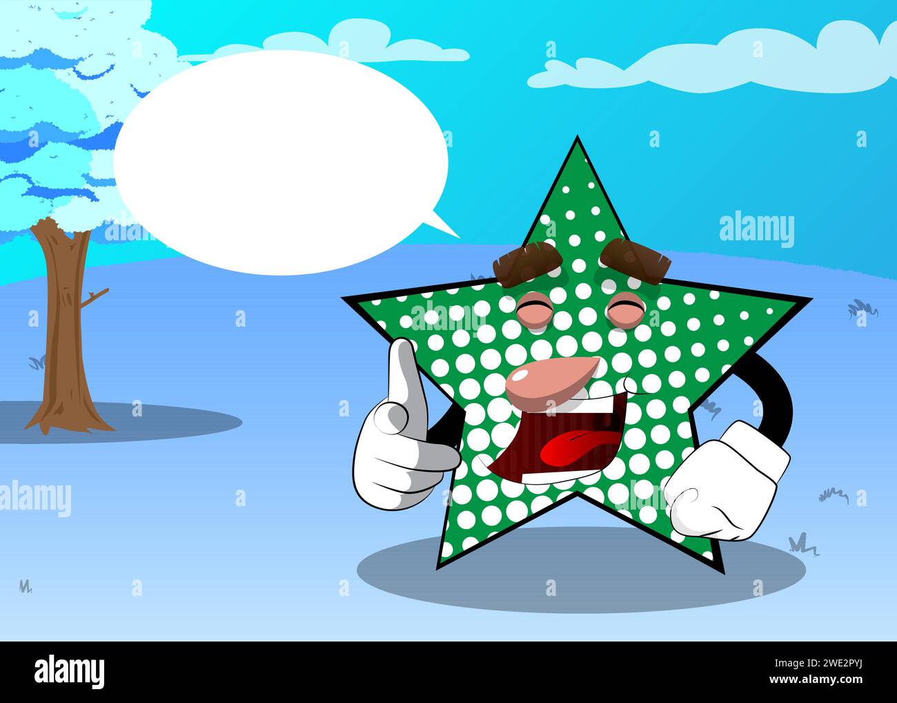 Star pointing at the viewer with his hand. Funny and cute cartoon ...